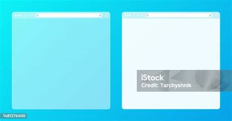 화려한 배경에 도구 모음과 검색 필드가 있는 빈 투명 웹 브라우저 창 현대 웹 사이트 인터넷 페이지 컴퓨터 태블릿 및 스마트 폰용 브라우저 모형 벡터 그림 검색에 대한 스톡