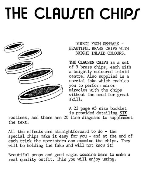 The Clausen Chips By Per Clausen Mark Leveridge