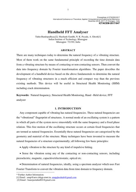 Pdf Handheld Fft Analyser