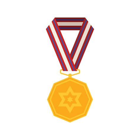 흰색 배경에 고립 된 메달 프리미엄 벡터