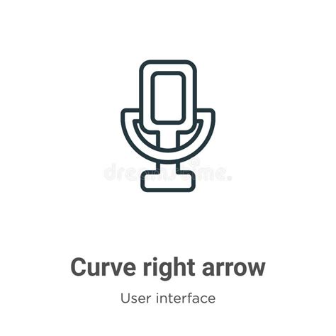 Curve Right Arrow Outline Vector Icon Thin Line Black Curve Right Arrow Icon Flat Vector