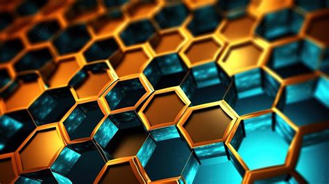 Vibrant 3d Hexagon Pattern Abstract Technological Background With Periwinkle Honeycomb Shapes