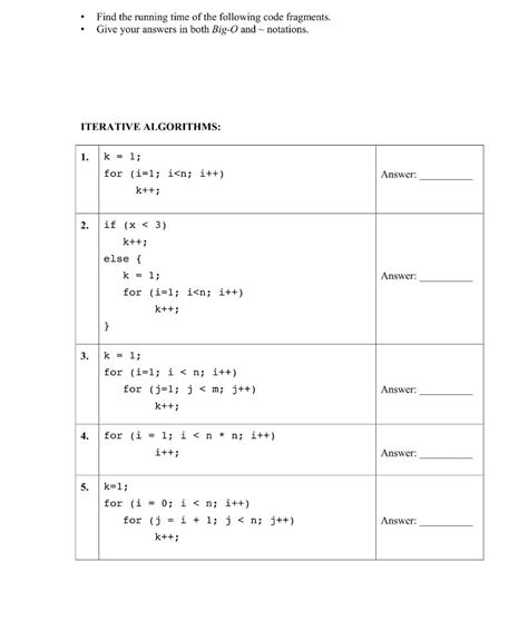 Solved Find The Running Time Of The Following Code