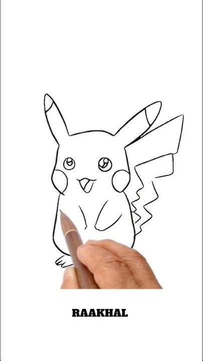 How To Draw A Pikachu Out Line By Ai Raakhal Youtubeshorts Art Shorts Youtube