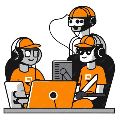 Premium Vector Ai Humor Universe Programmers Share A Laugh With Robots