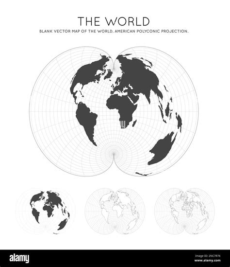 Polyconic Projection Map Stock Vector Images Alamy