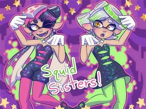 Splatoon Squid Sisters Matching 5 X 7 Art Prints Etsy
