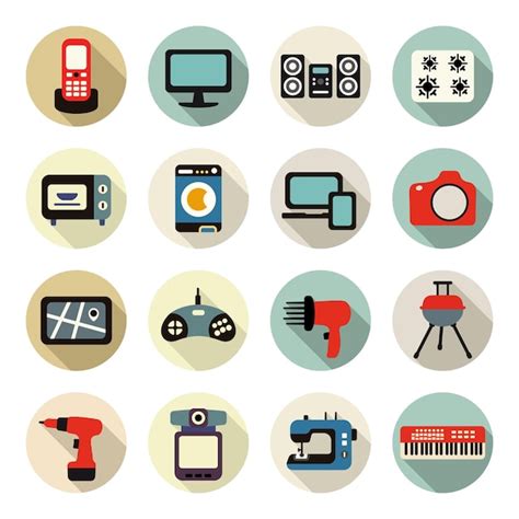 Premium Vector Electronic Devices Flat Style Vector Icon Set