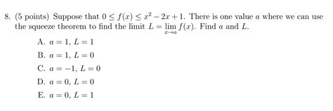 solved 5 ﻿points ﻿suppose that 0≤f x ≤x2 2x 1 ﻿there is