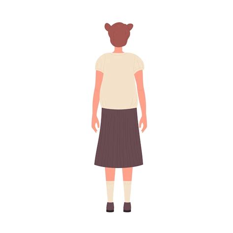 Premium Vector Back View Of Standing Nerd Girl