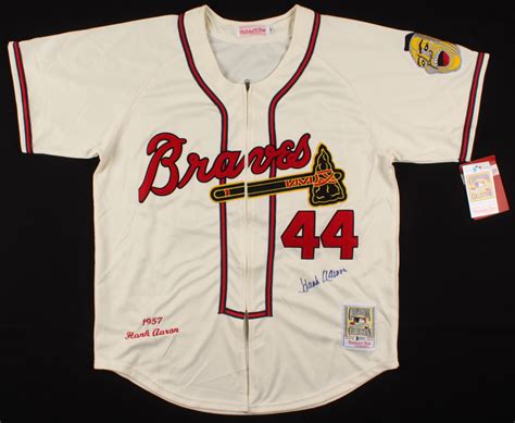 Hank Aaron Signed Atlanta Braves Jersey Beckett Coa Pristine Auction