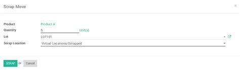 Odoo Open ERP Scrap Management