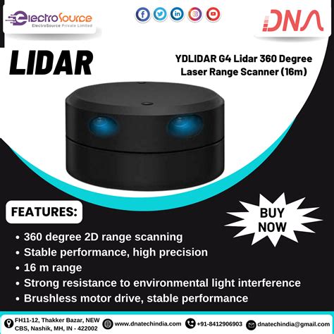 Lidar Ydlidar G4 Lidar 360 Degree Laser Range Scanner 16m Lidar Ydlidar Laserrangescanner