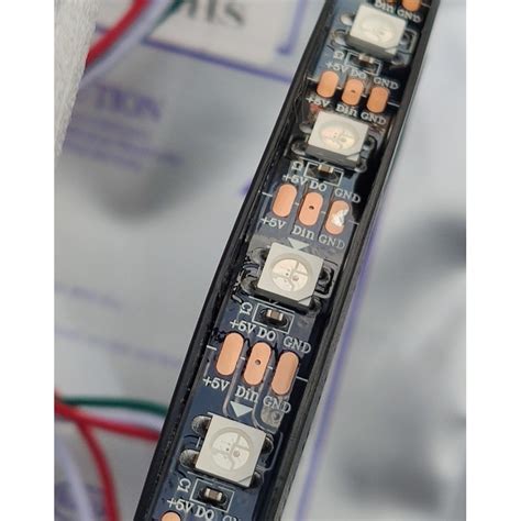 Jual Led Strip Rgb Ws2812b Ws2812 Ws2811 5v 5m 60led M Ip30 Pcb Tebal Pcb Hitam Shopee Indonesia