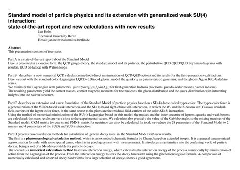 PDF Standard Model Of Particle Physics And Its Extension With Generalized Weak SU