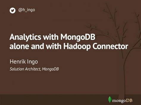 Pdf Analytics With Mongodb Aggregation Framework And Hadoop Connector Dokumentips