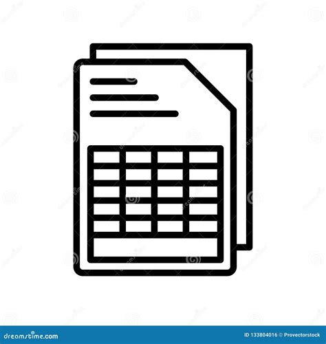 Document With Tables Icon Vector Sign And Symbol Isolated On White Background Document With