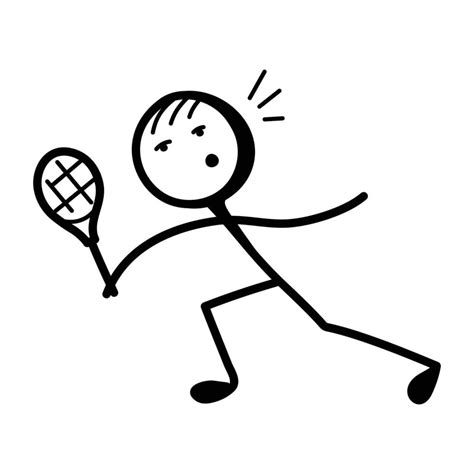 Check This Badminton Player Stick Figure Hand Drawn Icon 7544963