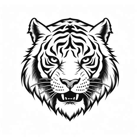 흑백 얼굴을 가진 호랑이 프리미엄 사진