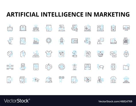 Artificial Intelligence In Marketing Linear Icons Vector Image