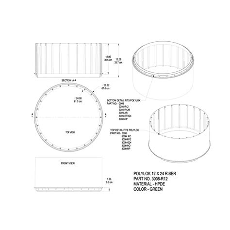 Polylok 24″ X 12″ Septic Tank Riser Wround Walls Bracys A 1 Septic