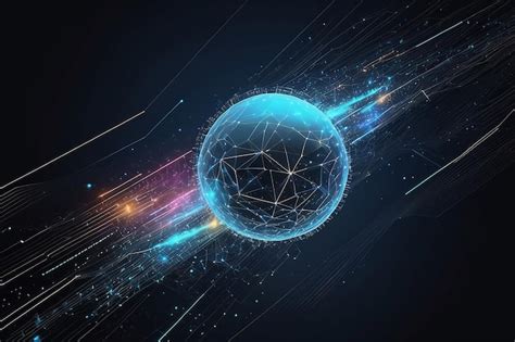 인공지능 기술 배경 디지털 기술 러닝 및 빅 데이터 개념 프리미엄 Ai 생성 이미지