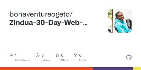 Github Bonaventureogetozindua 30 Day Web Design Challenge