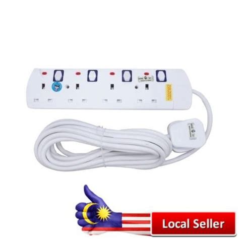 Sirim Approved Electric Wire Extension Md Trailing Socket Neon 4g 2 Meter Shopee Malaysia