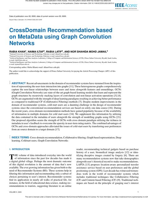 Pdf Crossdomain Recommendation Based On Metadata Using Graph Convolution Networks