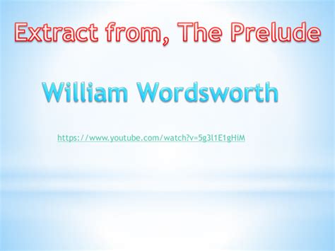 Extract From The Prelude Annotated Poem And Revision Quiz Teaching