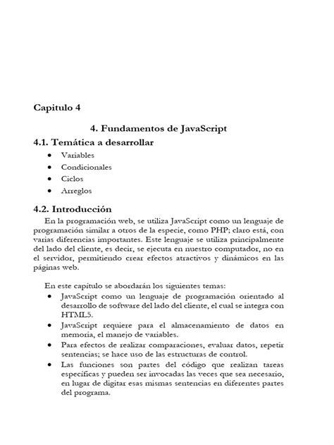capitulo 4 fundamentos de javascript pdf script java lenguaje de