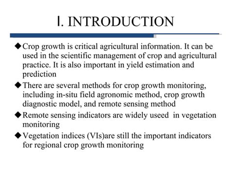 2802 Remote Sensing Indicators For Crop Growth Monitoring At Different