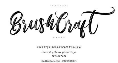 Brush Script Handwritten Alphabet Font Stock Vector Royalty Free