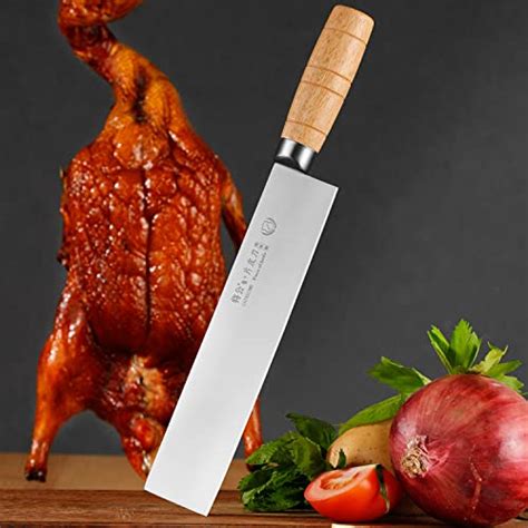 Gainscome Stainless Steel Chinese Chefs Knife Sharp Cleavers Slicing Knife Peking Duck Knife