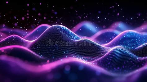 Colorful Waves Of Light Create A Mesmerizing Visual Effect In An Abstract Pattern At Night Stock