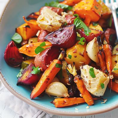 Garlic And Roasted Root Vegetable Salad