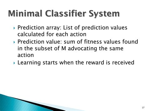 Ppt Learning Classifier Systems Adaptive Systems For Problem Solving