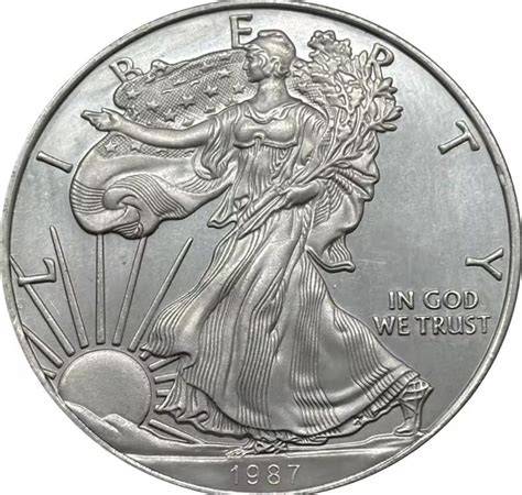 1987 1oz One Dollar Usa In God We Trust Liberty High Quality Silver