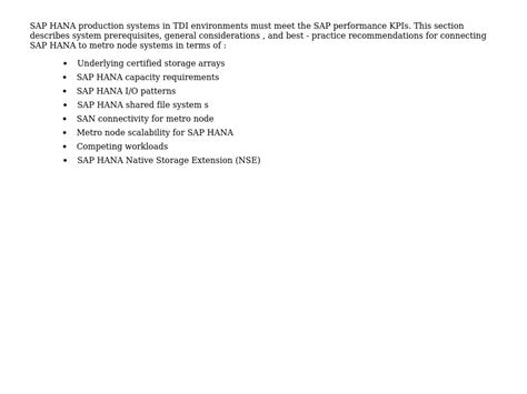 Overview Dell Validated Solution For Sap Hana Tdi Deployments With Dell Metro Node Dell