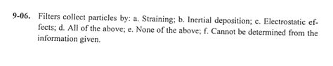 Solved 06 Filters Collect Particles By A Straining B