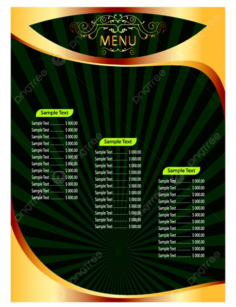 Menu Card Design Template Template Download On Pngtree