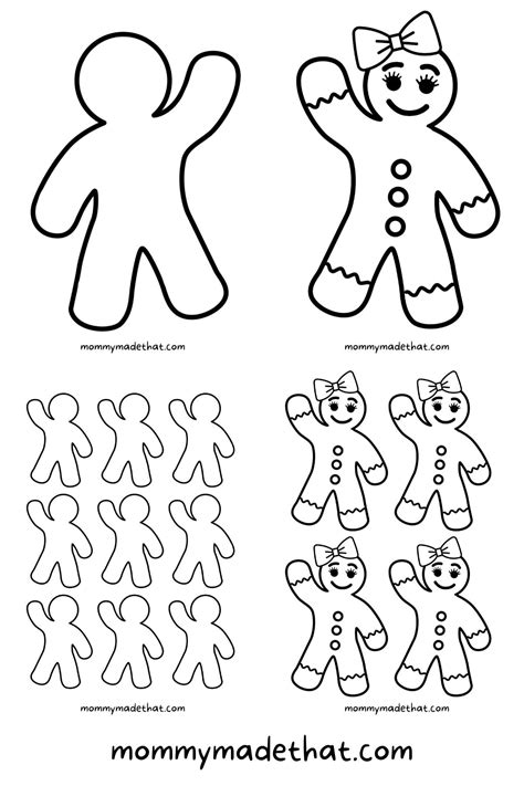 Gingerbread Man Templates Gingerbread Girl Too Free Printables