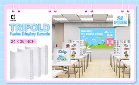 Outus 36 Pcs 24 X 36 Inch Trifold Poster Board Tri Fold