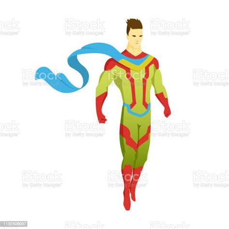 케이프와 함께 서 있는 슈퍼 히어로 바람에 흔들며 팝 아트 만화 스타일 슈퍼 히어로 벡터 포스터 디자인 벽 장식 일러스트 레이