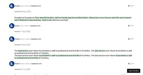 Review Sentiment Codesandbox