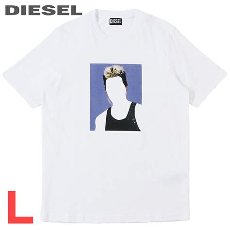 【楽天市場】 Diesel ディーゼル メンズ グラフィックプリント コットン 半袖tシャツ カットソー【t Just C2】【サイズl】【ホワイト】die M T F4 463 《メーカー