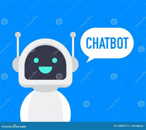 Chatbot Icon Cute Smiling Robot Chat Bot Say Hivector Modern Flat
