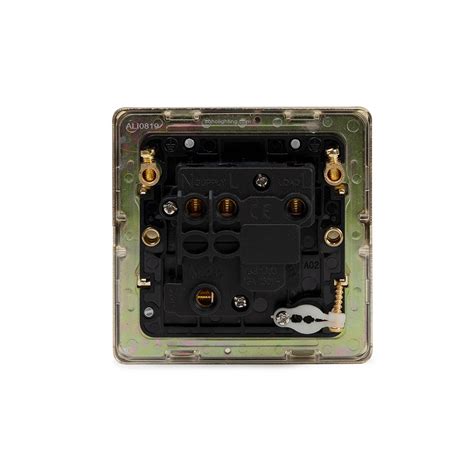 Soho Lighting Antique Brass A Switched Fuse Connection Unit Flex Outlet Blk Ins Screwless Elesi