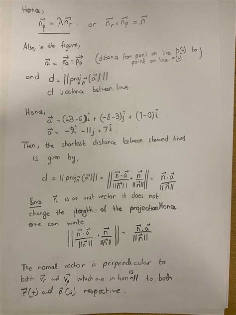Finding Distance Between Two Skew Lines Hannan Codes