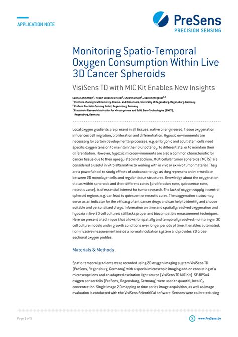 Pdf Monitoring Spatio Temporal Oxygen Consumption Within Live 3d